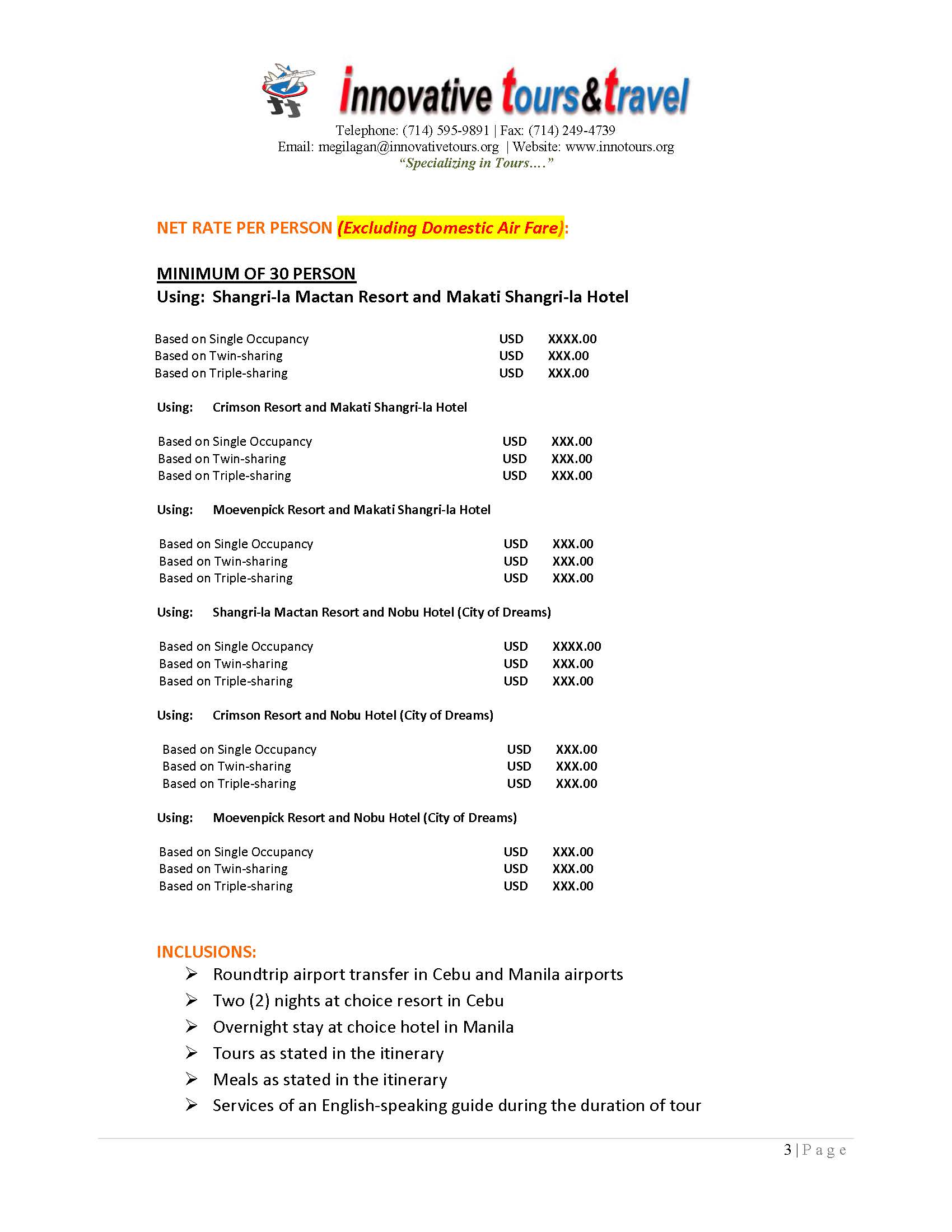 Package Tours – Innovative Tours & Travel